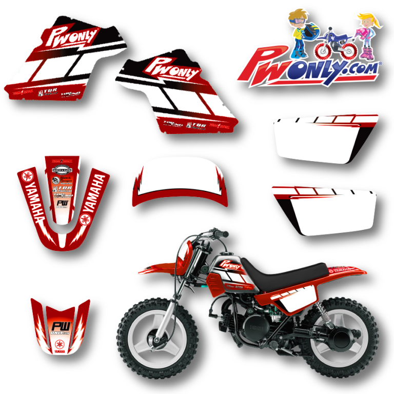 Red PW50 Graphics Premium - PWOnly.com - Yamaha PW50 & PW80 Parts